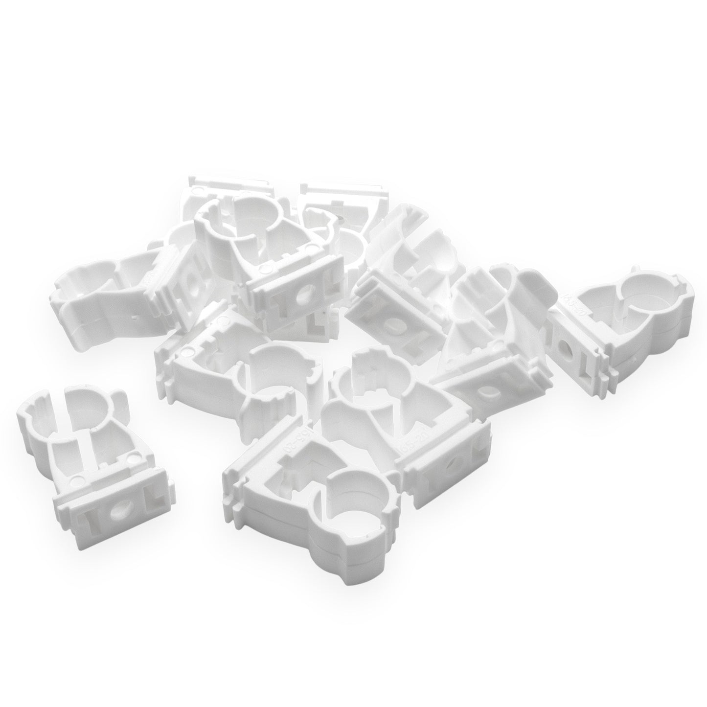 White Hinged Pipe clip for 15mm to 18mm Pipe (50) – Underfloor Heating ...