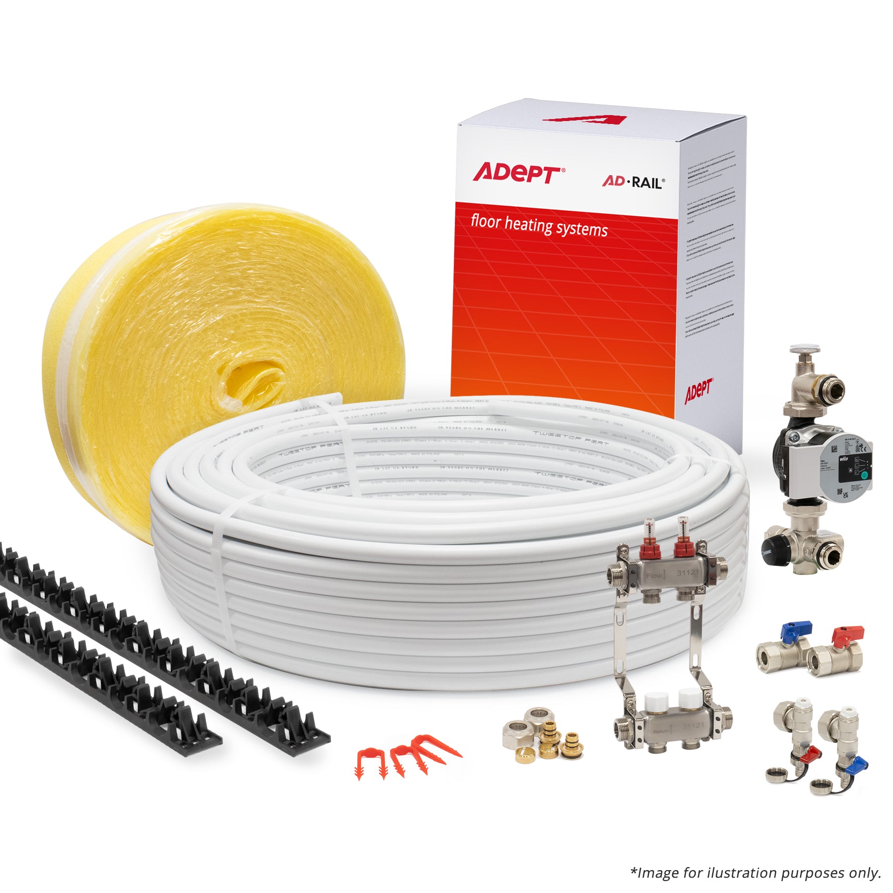Adept AD-RAIL | In Screed Water Underfloor Heating Kits – Underfloor ...